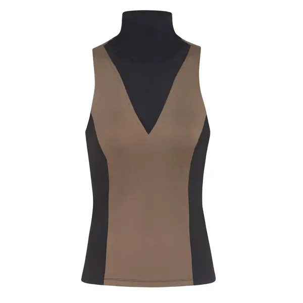 BENNU Mock Neck Top, & Dark Olive