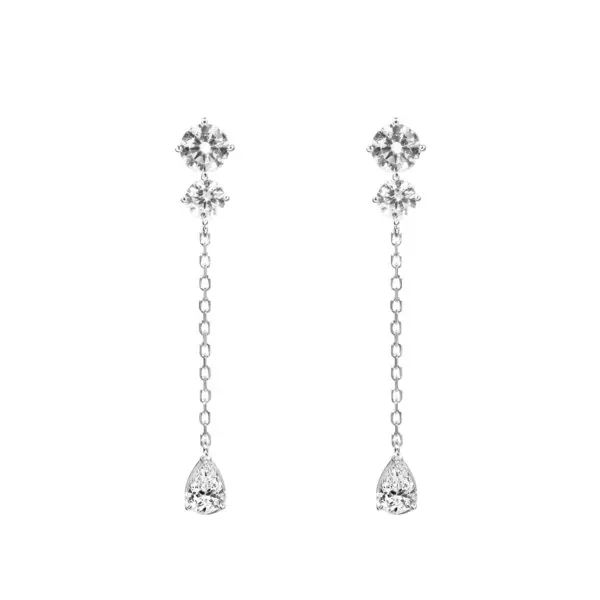 Arte Madrid Gemma Pear-shaped Dangle Earrings Stud - White