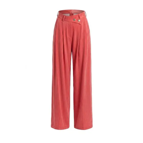 MIRIMALIST Loose Coral Maxi Pants - Red