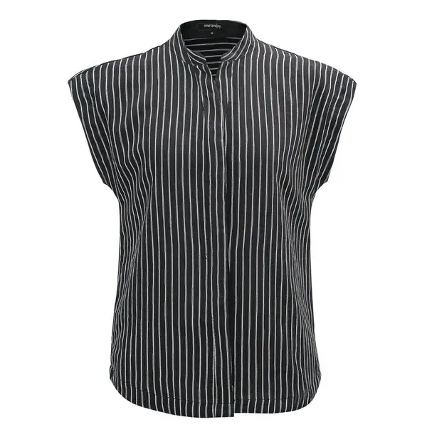 SMART AND JOY Bi-material Striped Shirt