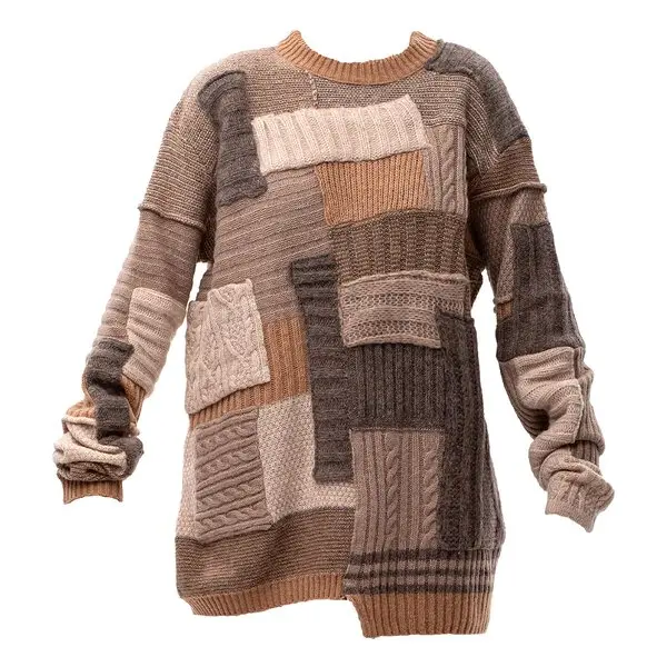 MAISON BOGOMIL Chunky Patchwork Sweater - Brown