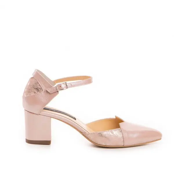 THE 5TH ELEMENT Neutrals Coco Pumps In Powder Rosé And Gold-printed Leather - Pink