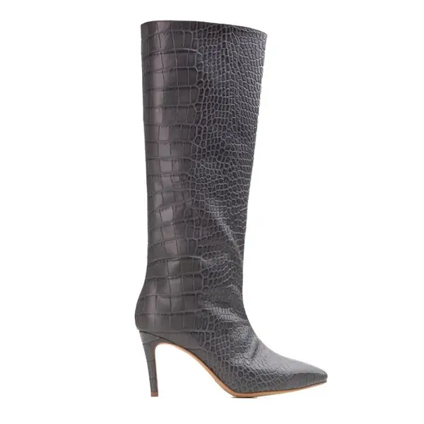 GINISSIMA Ilona Embossed Leather Boots, Under Knee