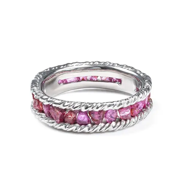 GERMAN KABIRSKI Pink / Silver Gaiete Silver Ring With Raw Ruby - Pink/silver