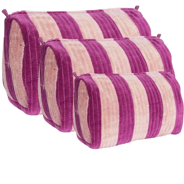 CYC The Striped Velvet Travel Set - Pink