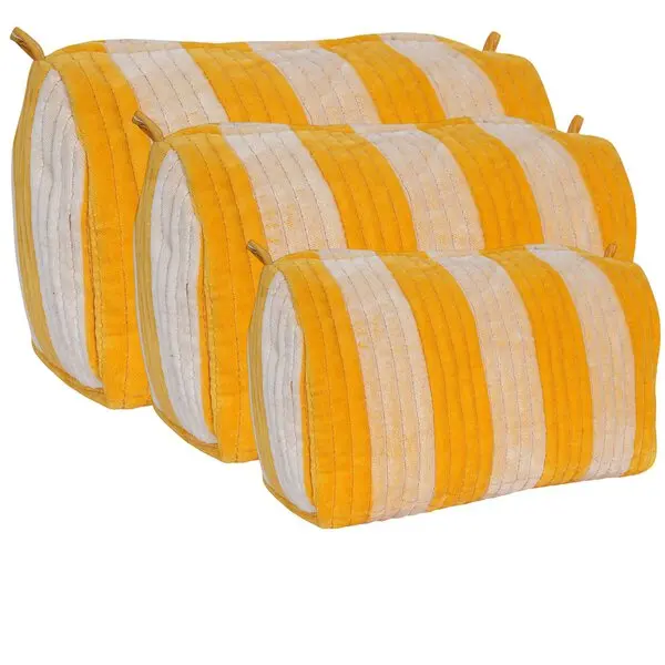 CYC The Striped Velvet Travel Set - Yellow