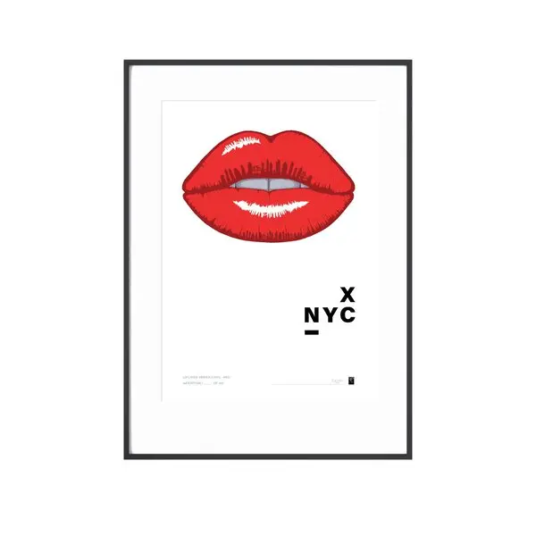 Curiosity Snug Lip Lines Series X Nyc Print - Red