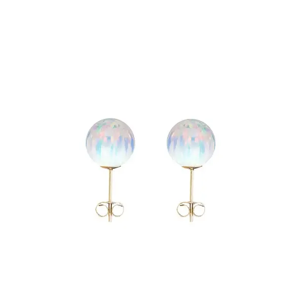 ORA PEARLS Ice Opal Stud Earrings Gold - Yellow