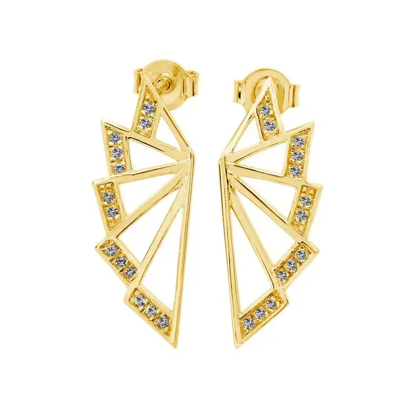 LUCY QUARTERMAINE Angel Wing Studs In Vermeil - Gold
