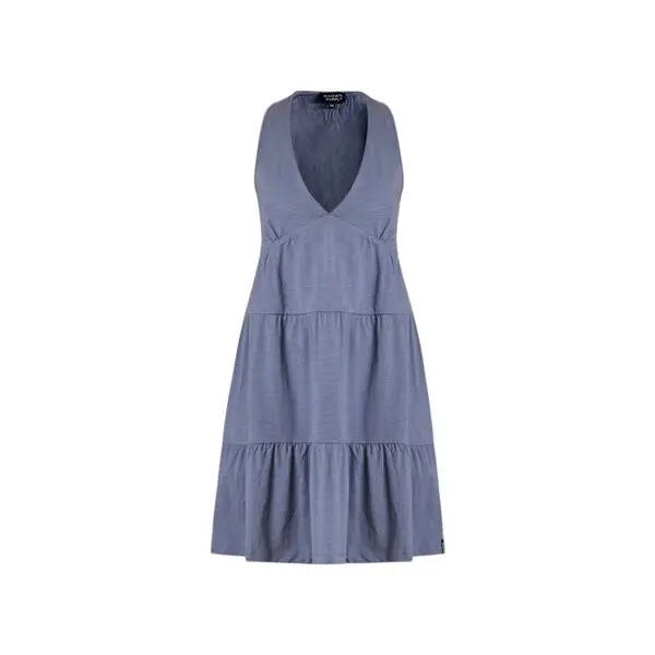KNOWN SUPPLY Tiered V-neck Dress Evelyn Indigo - Blue