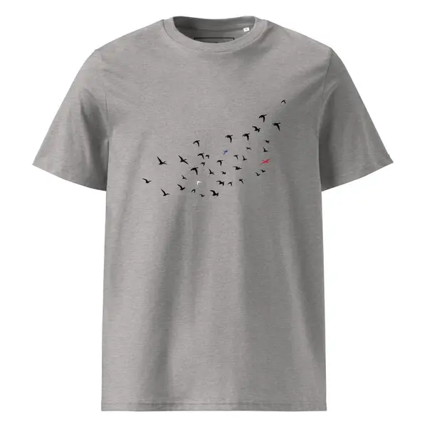 ANCHOR & CREW Heather Birds Where's William Going? Organic Cotton T-shirt - Grey