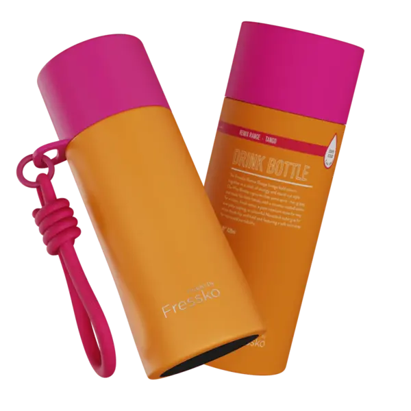 Fressko Play 14oz/420ml Water Bottle, Ceramic Remix Tango - Orange