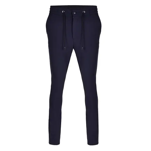 DAVID WEJ Ashford Plain Drawstring Trouser – Navy - Blue