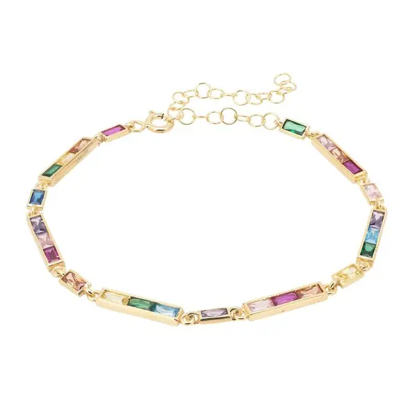 LATELITA Riviera Multicoloured Gemstone Bracelet - Gold
