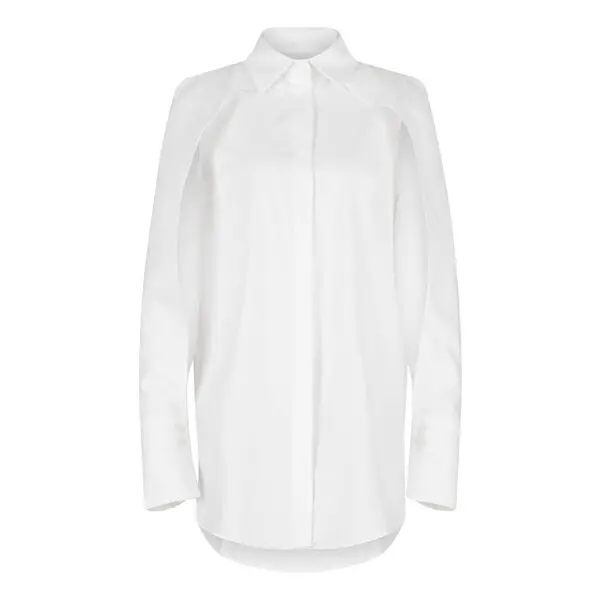 CLOTHES BY LOCKER ROOM Cape-effect Button-down Shirt - White