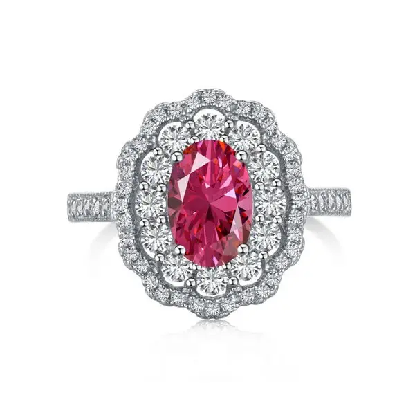 VIVIANA HALIL Pink / Silver The Louis Ring – Sterling Silver Old-world Icon In Rosa Pink - Pink/silver