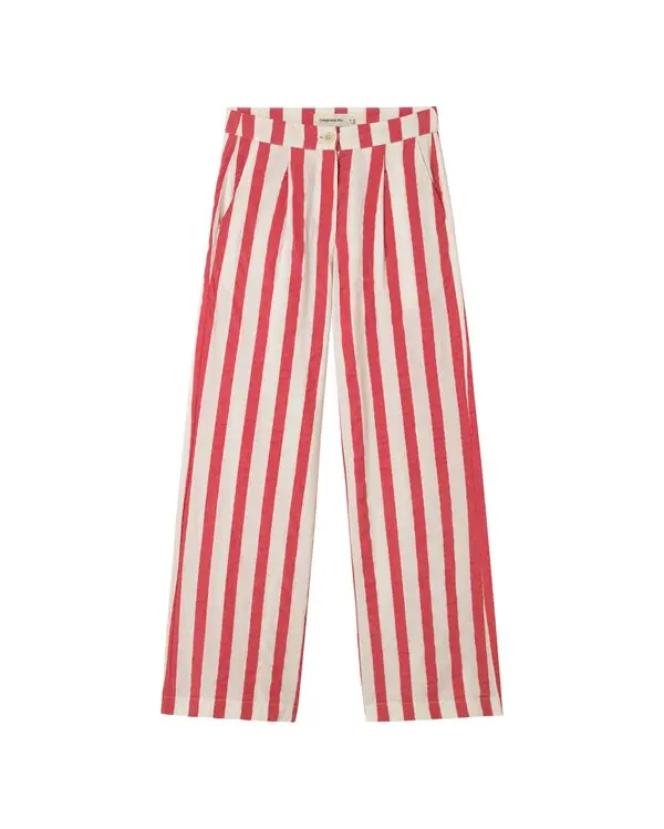 THINKING MU Manolita Striped Pants - Red