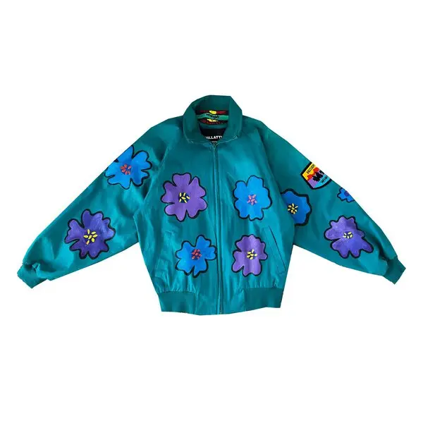 QUILLATTIRE Teal Floral Jacket - Blue