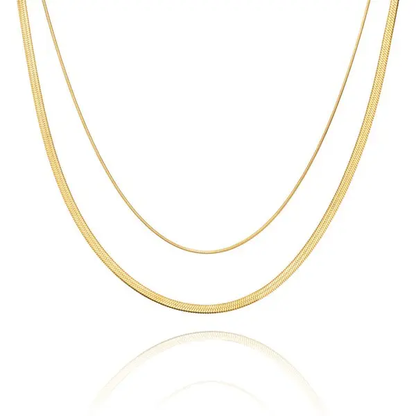 ARCTIC FOX & CO. Double Snake And Rope Chain Necklace - Gold