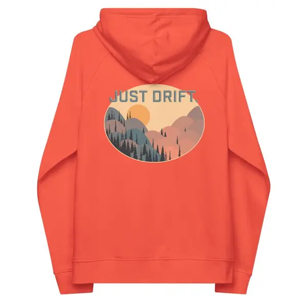 ANCHOR & CREW Burnt Just Drift. Seeker Organic Cotton Raglan Hoodie - Orange