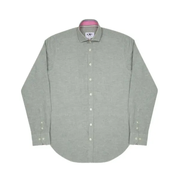 KOY CLOTHING Crocodile Cotton Linen Shirt - Green