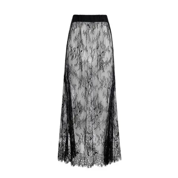 SASHA LA MER Lisa Lace Skirt, Color Whisper - Black