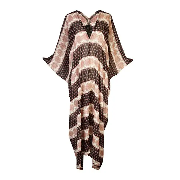 JENNAFER GRACE Orange / Brown Galadriel Caftan Kaftan Dress - Orange/brown