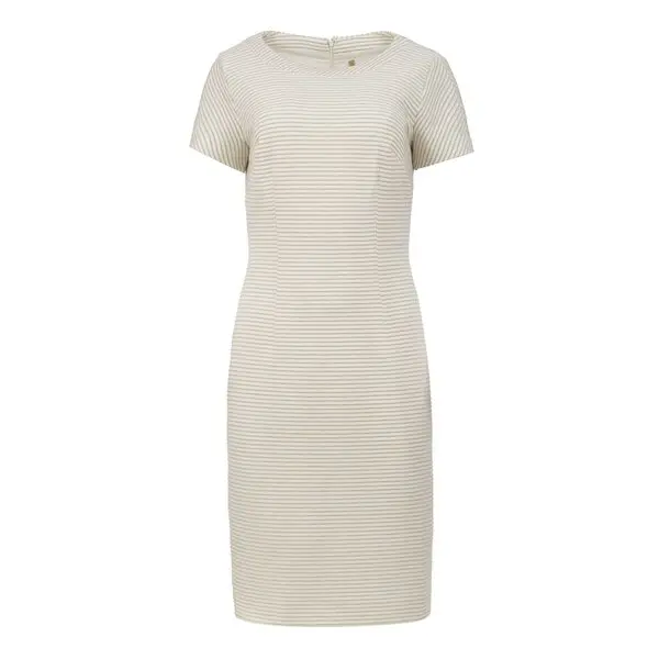 CONQUISTA Neutrals Short Sleeve Fitted Dress - White