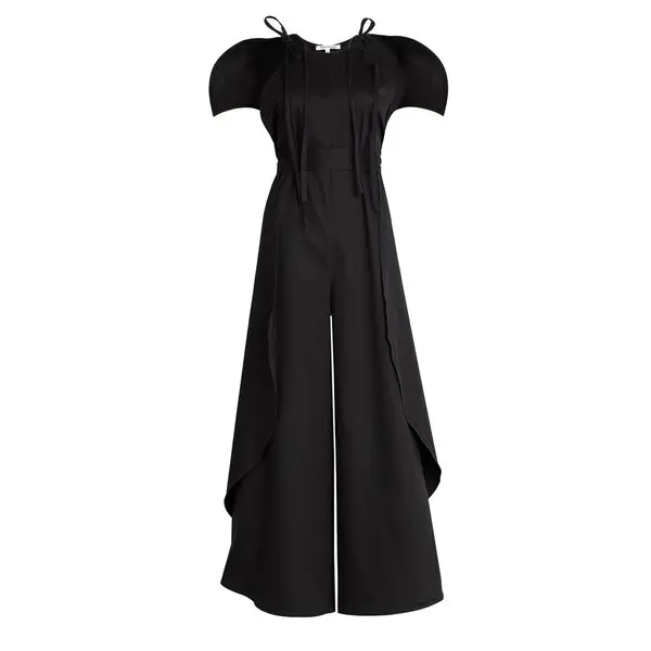 BIANCA POPP Flower Jumpsuit In Cotton - Black