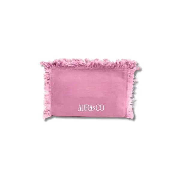 AURA & CO Embroidery Aura Cosmetic Bag - Pink