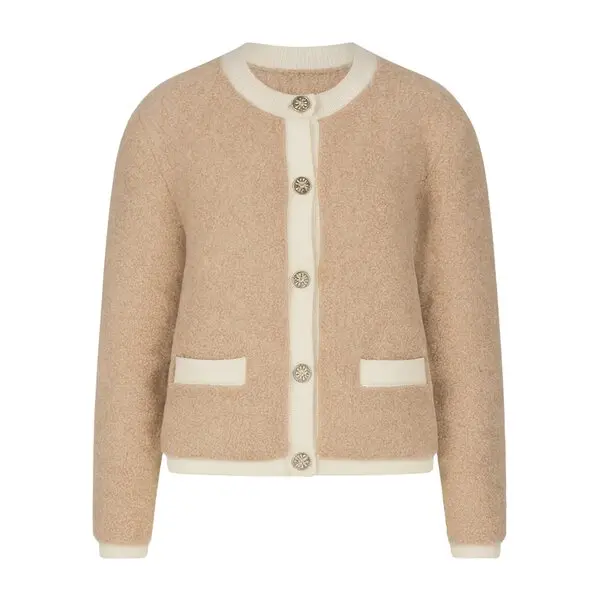 NUVV COLLECTION Wool And Alpaca Blend Button-front Cardigan – Warm And Lightweight Natural Fibres - Brown