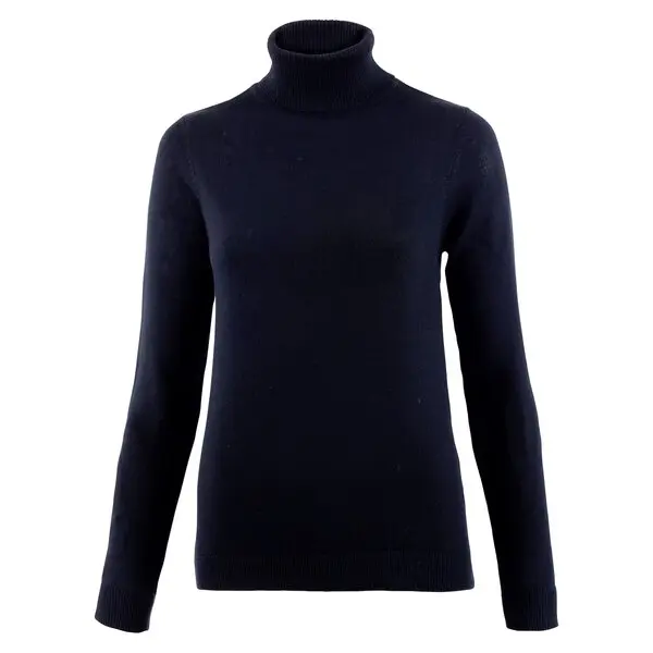 PAUL JAMES KNITWEAR Pure Harriet Extra Fine Merino Wool Roll Neck Jumper Navy - Blue