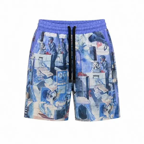 MYSIMPLICATED Bermuda Shorts With Graffiti Design - Blue