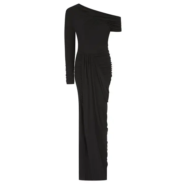 CELESTINE & MAE Anemone Midaxi Dress In Navsoul - Black