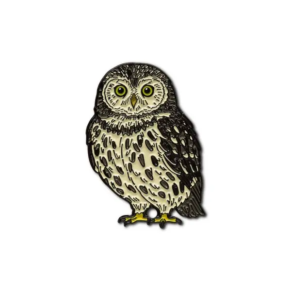 MAKE HEADS TURN Black / Grey Enamel Pin Pygmy Owl - Black/grey