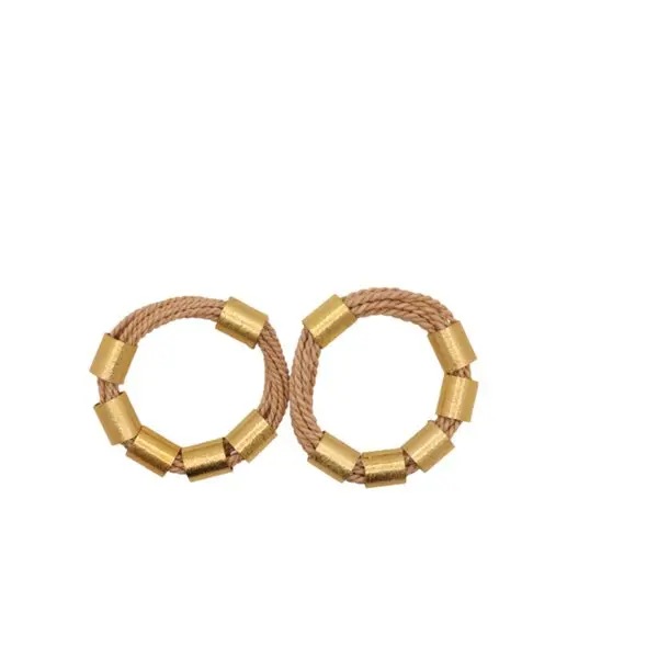 NART NATURE MAKING ART The Rings Buriti Natural Fiber Earrings - Gold