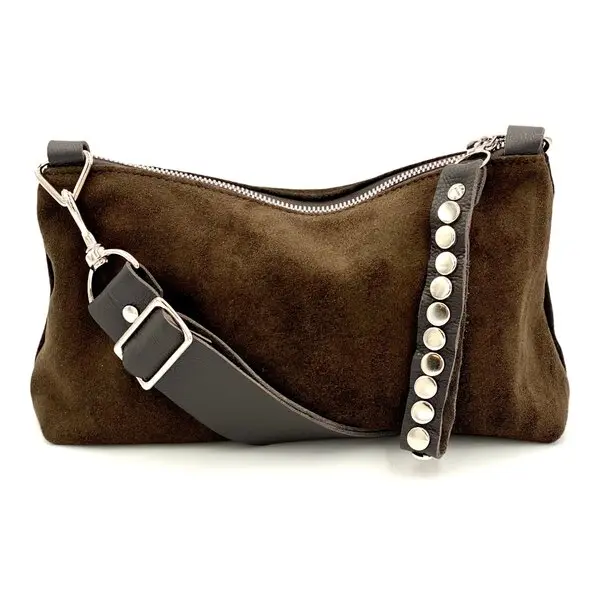 LYNN TALLERICO Nancy Crossbody Bag In Chocolate Suede - Brown