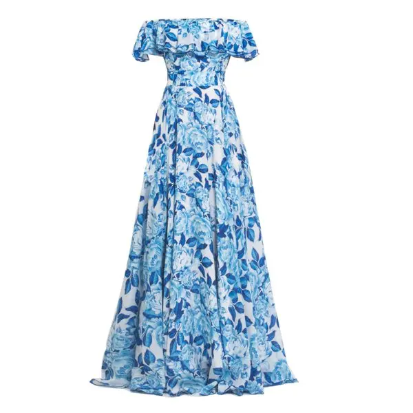 MATSOUR'I Silk Dress Nikol Maxi - Blue
