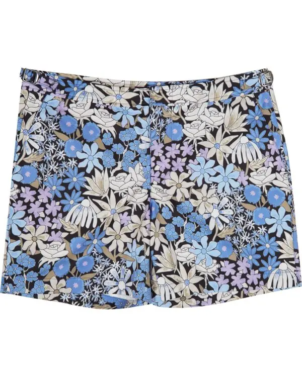 LORDS OF HARLECH Pool Rough Floral Swim Short - Black