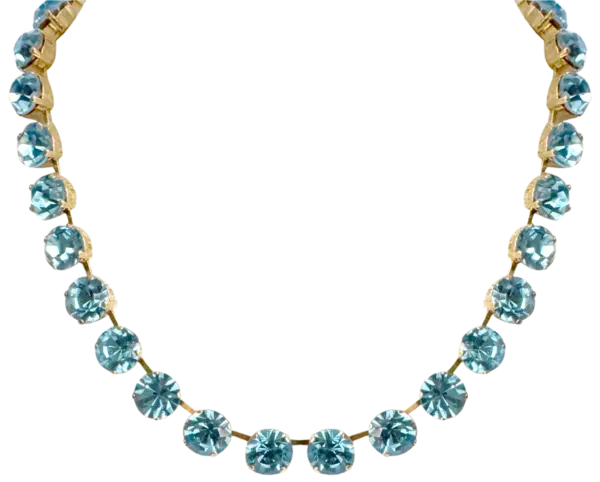 LAURA GRAY Adjustable Light Aqua Crystal Riviera Necklace - Blue