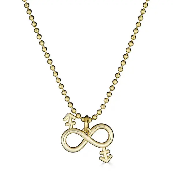 PASSIONATE PROTEST COLLECTION The Gender Eternity Pendant – Transgender & Transgender - Gold