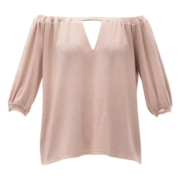 MAISON BOGOMIL Beige Off Shoulder Blouse - Pink