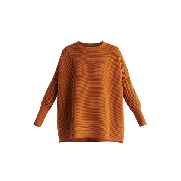 PAISIE Ribbed Jumper - Brown