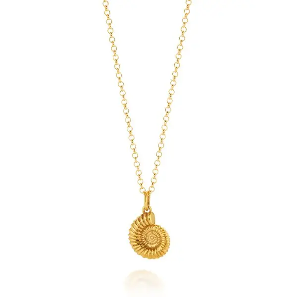 NELLOU JEWELLERY Ammonite Necklace In Plated Sterling Silver - Gold