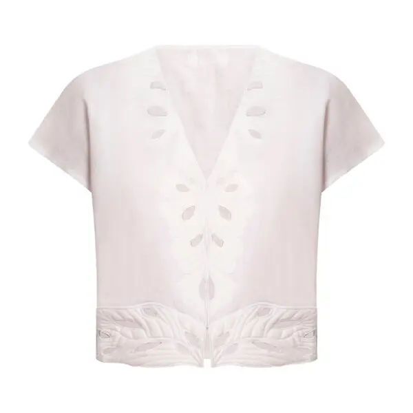 BINDU Alina Top Linen - White