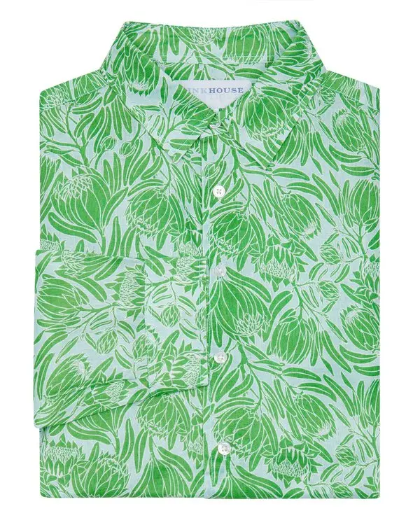 PINK HOUSE Linen Shirt Protea - Green