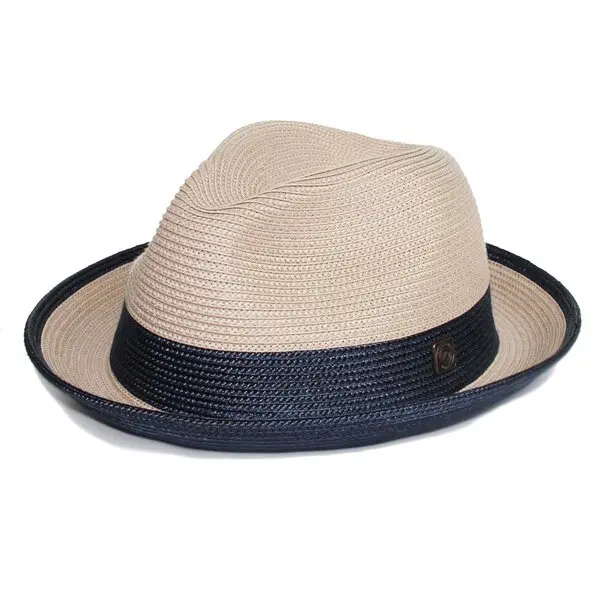 DASMARCA HATS Neutrals Dasmarca Florence Powder Summer Two Tone Crushable Hat - Black/brown