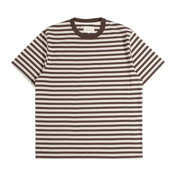 FAR AFIELD Ringer Stripe T-shirt - Brown