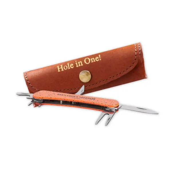 VIDA VIDA Tan Leather Golf Tool & Holder Hole In One - Brown