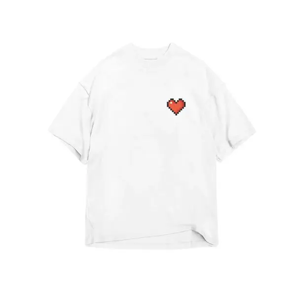 MYSIMPLICATED White / Red Oversized White T-shirt With Heart Logo W - White/red